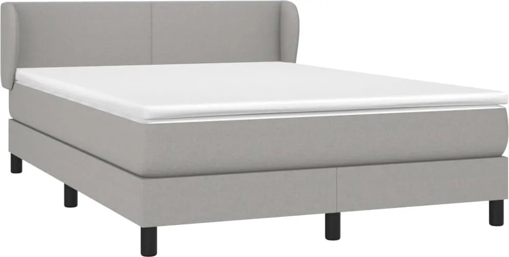 Box spring postel s matrací světle šedá 140 x 200 cm textil 3126085