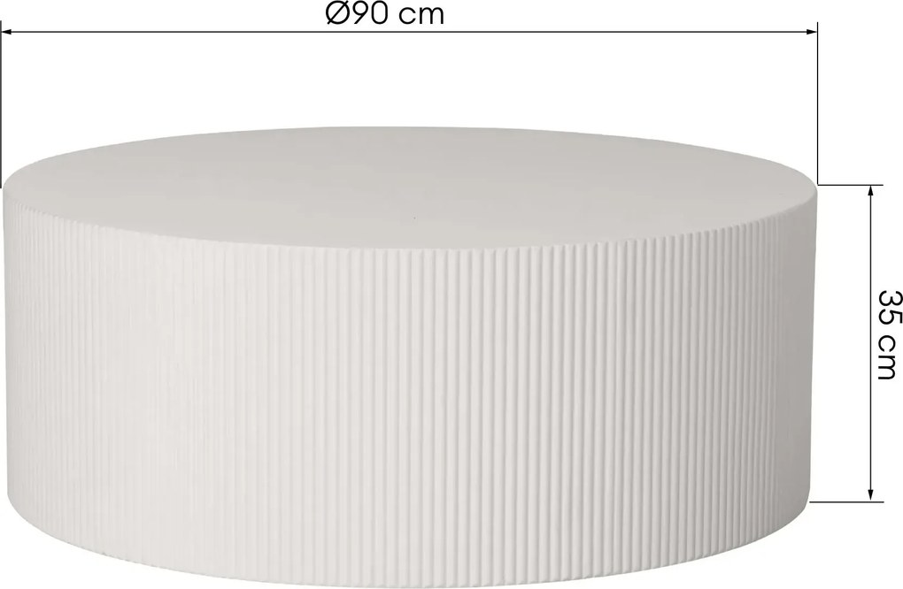 Konferenční stolek Ermanno 90 cm šedý/béžový