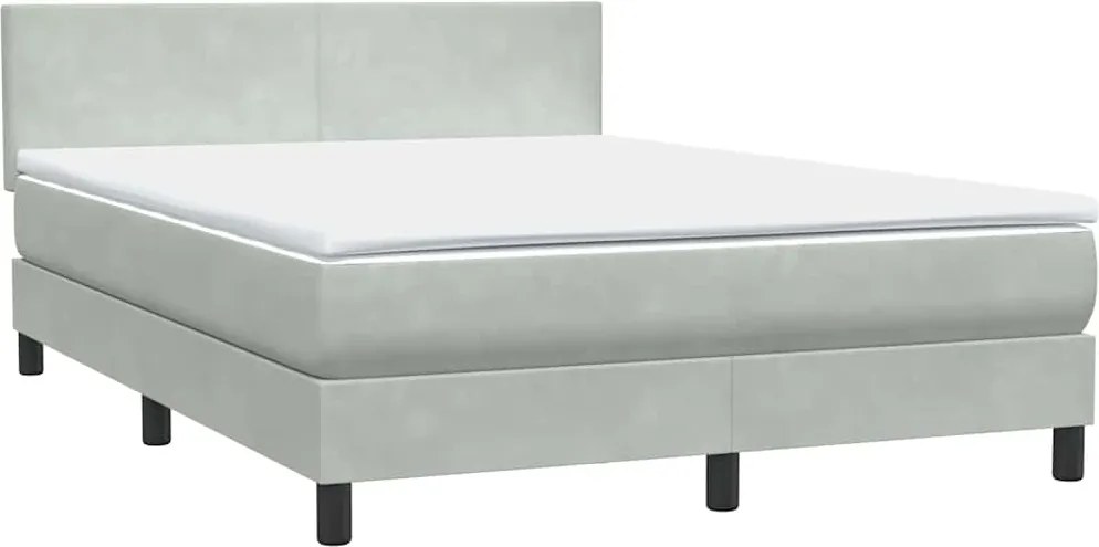Box spring postel s matrací světle šedá 160x210 cm samet 3316023