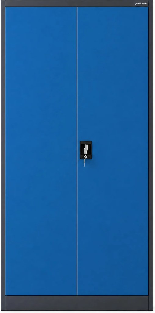 Kovová skříň s úložným prostorem antracitovo-modrá, 900x1850x450 mm: TOMASZ