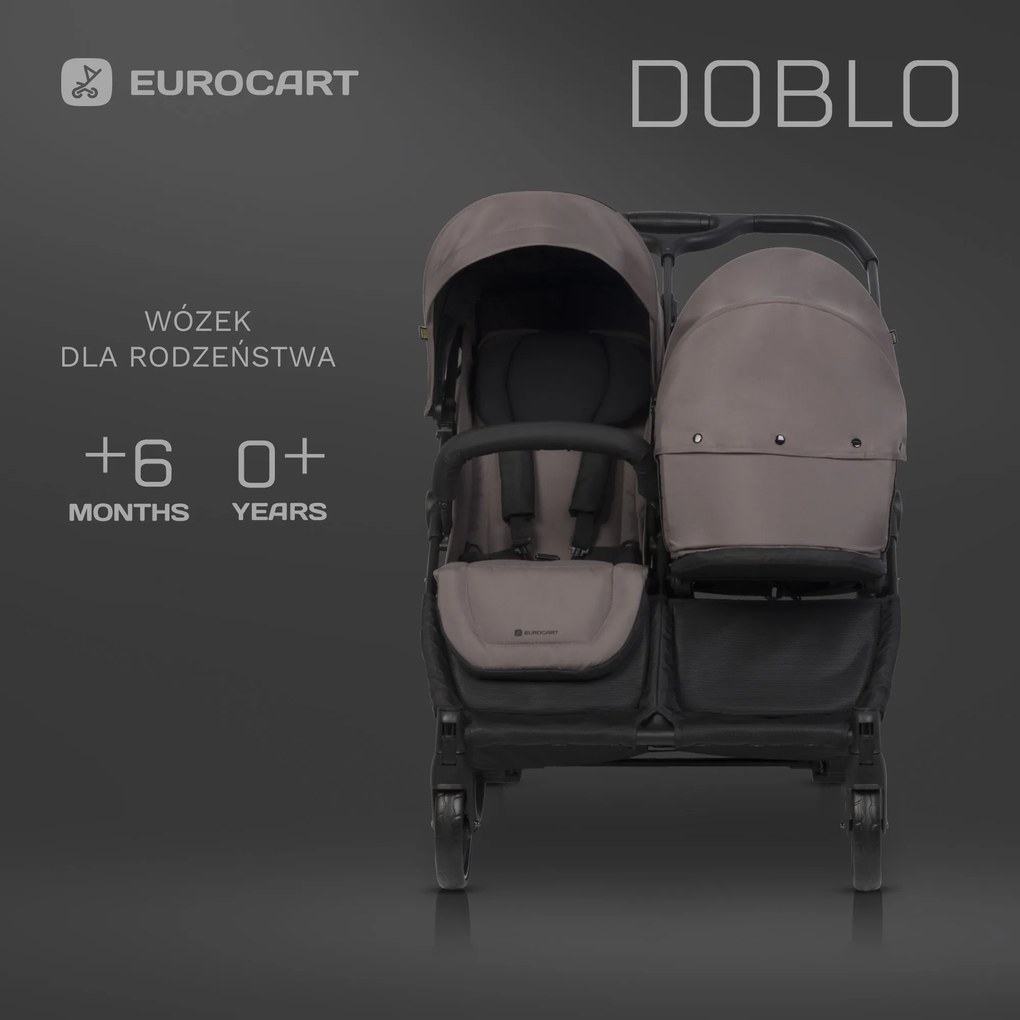 Sourozenecký kočárek Euro-Cart Doblo Taupe