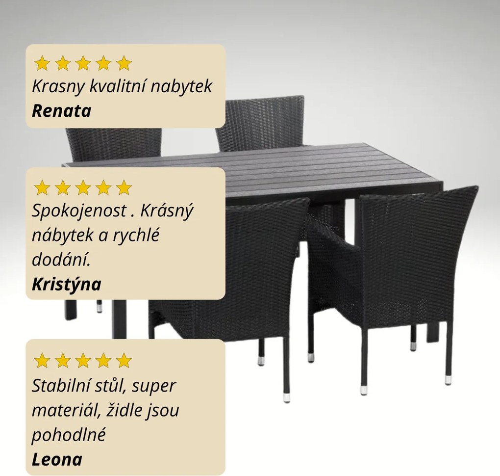 Vikio Zahradní jídelní set pro 4 osoby DT257-140 antracit