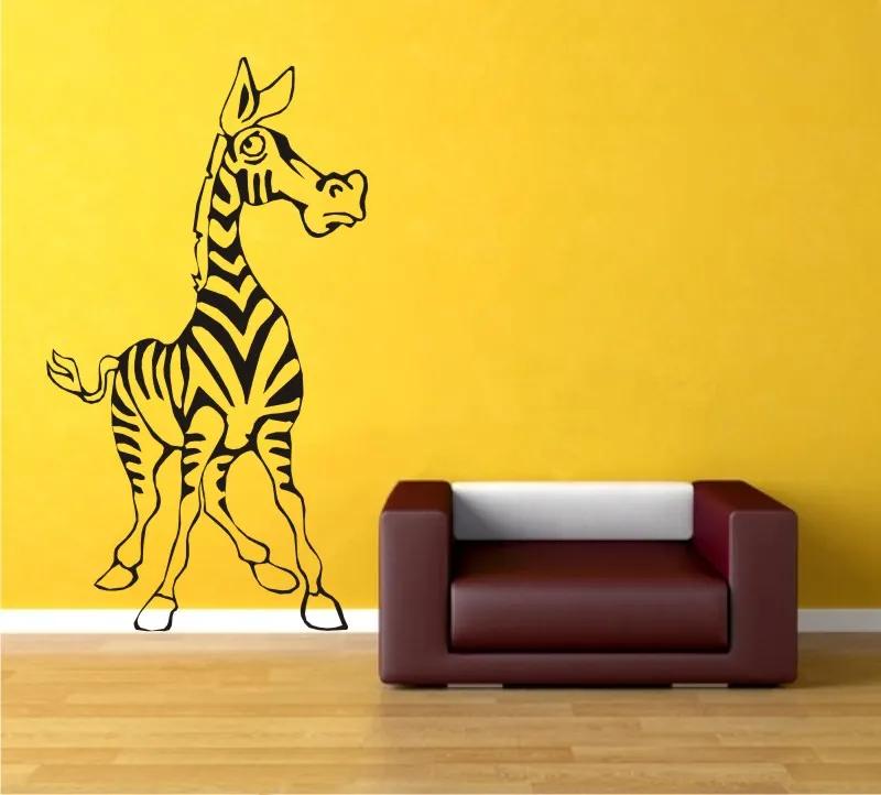 WALLVINIL Samolepky na zeď - Zebra Barva: Šedá tmavá, Velikost: 100x56 cm, Pravá / Levá: Pravá (dekorace směřuje/dívá se doprava)