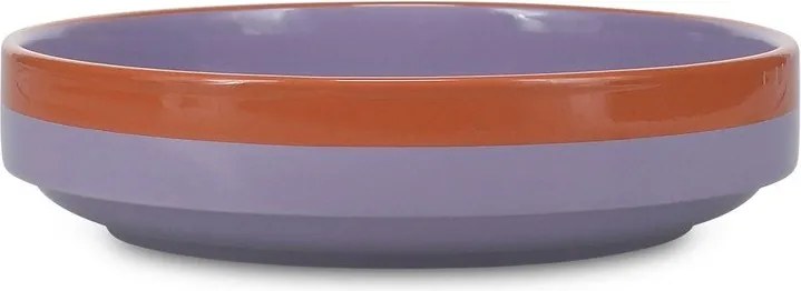 Oranžová/fialová miska z kameniny 1,2 l Duo – ONA