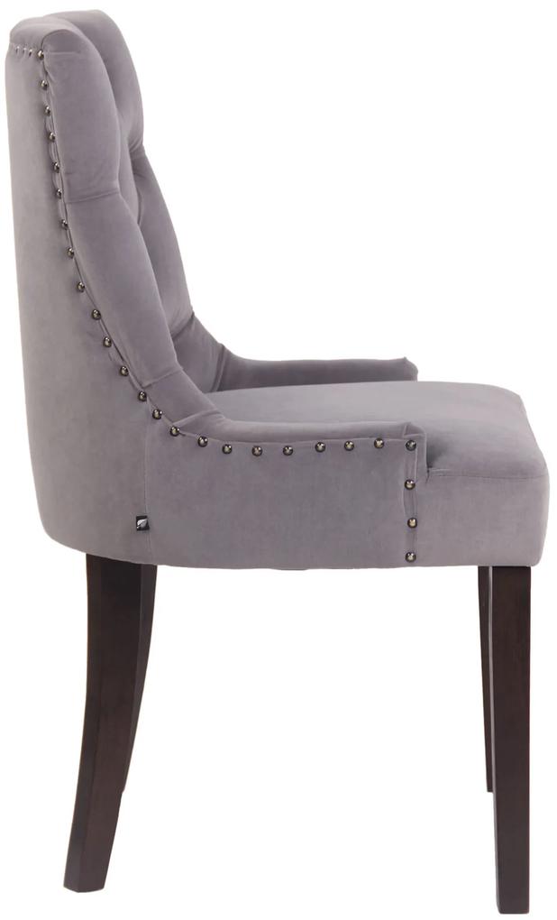 Jídelní židle Mossley - samet - tmavé nohy | šedá