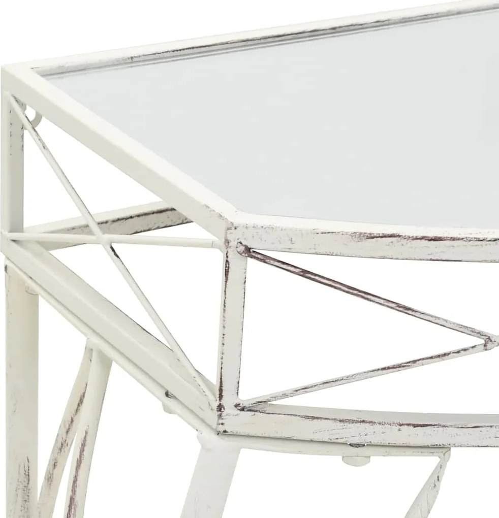 Odkládací stolek ve francouzském stylu kovový 82x39x76 cm bílý 245935