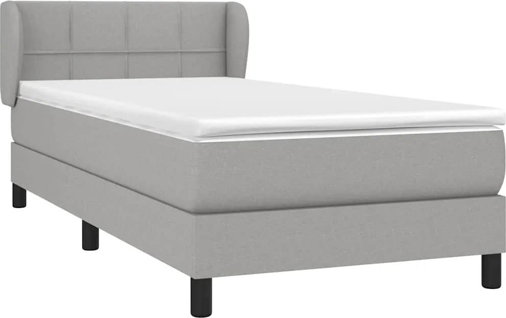 Box spring postel s matrací světle šedá 80 x 200 cm textil 3126197