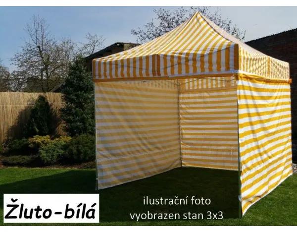 Zahradní párty stan PROFI STEEL 3 x 4,5 - žluto-bílá Tradgard JL56944