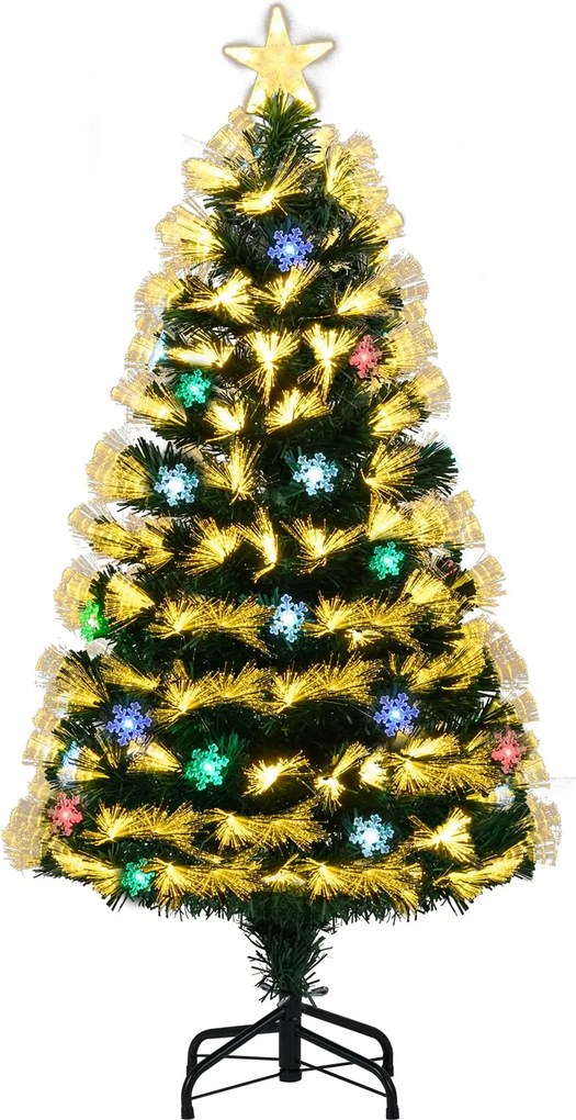 Costway 120 cm Umělý vánoční stromeček se světly a mini vánoční stromek Star Top