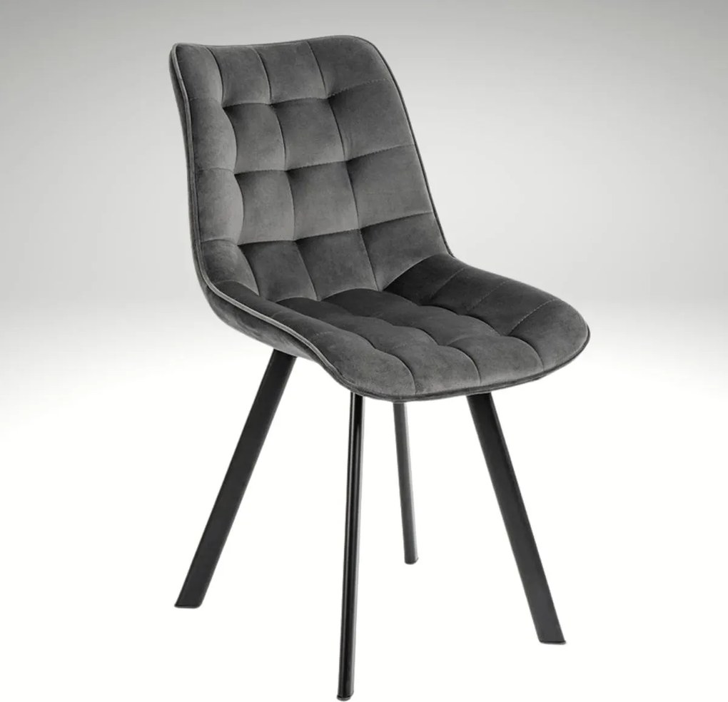 Vikio Jídelní set pro 4 osoby 160x90 cm dub noha X šedá židle VJS236-4S-S