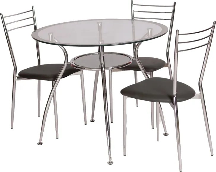 Stůl FINEZJA a stříbrný 90x90