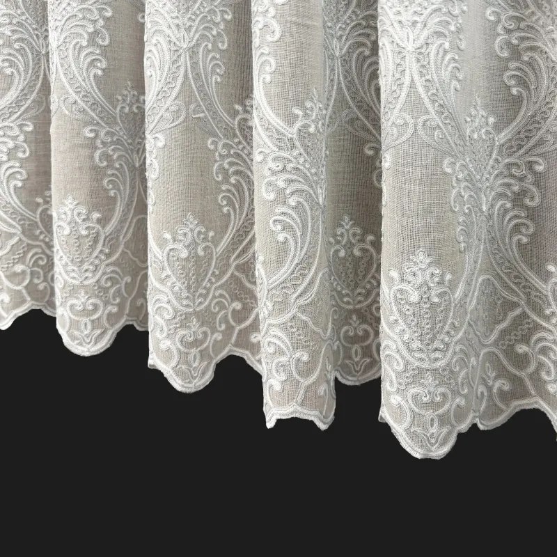 Voálová Luxusní vyšívaná záclona Versailles Cappuccino metráž Ervi 3634-18