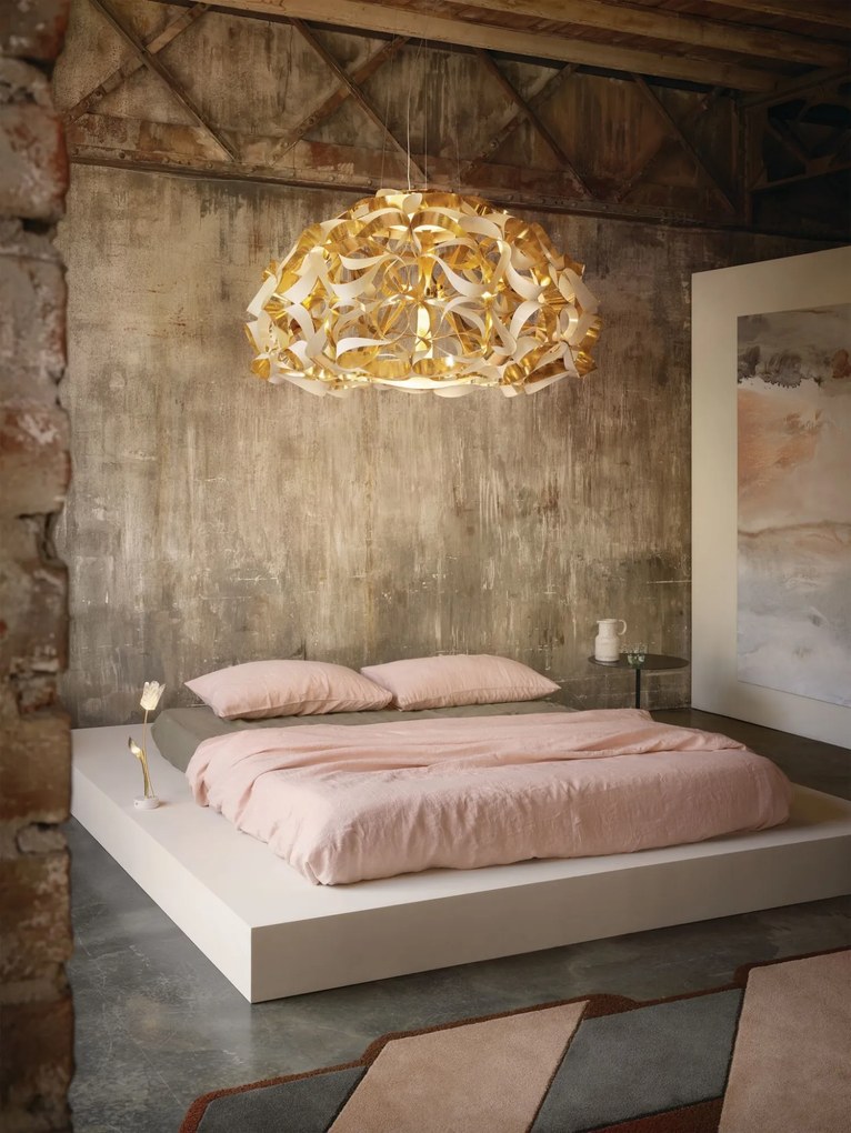 Slamp Quantica 120, designové svítidlo s červeným kabelem, 8x12W E27, prům. 120cm