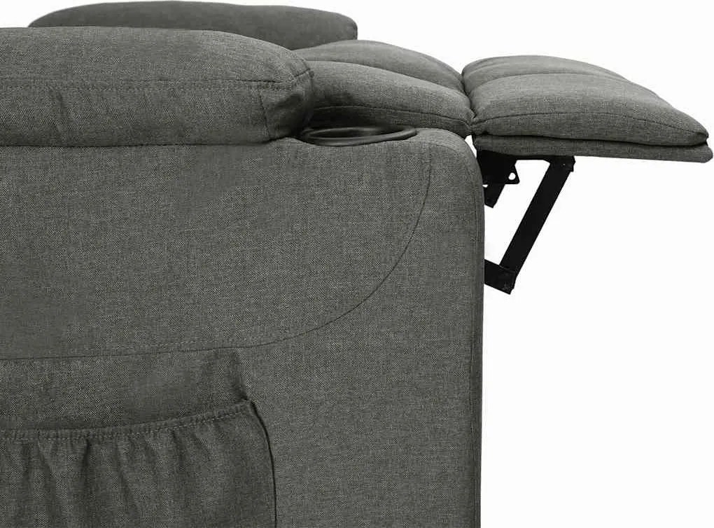 Polohovací křeslo tmavě šedé textil 339083