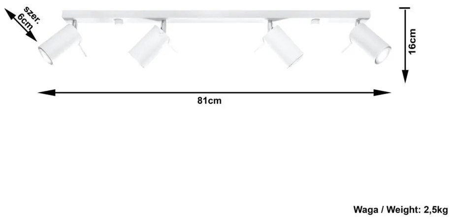 Bílé bodové svítidlo 8x80 cm Etna – Sollux