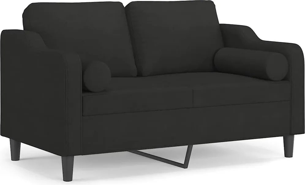 2místná pohovka s polštáři černá 120 cm textil 3200841