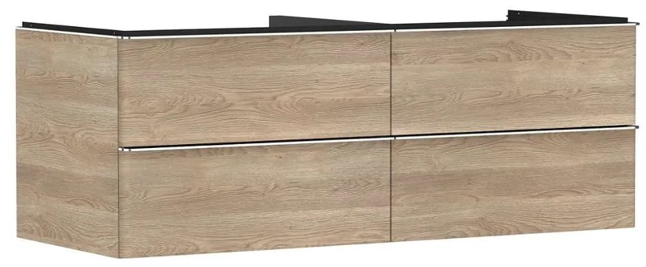 Hansgrohe Xelu Q - Umyvadlová skříňka, 50x136x55 cm, 4 zásuvky, přírodní dub/chrom 54088000