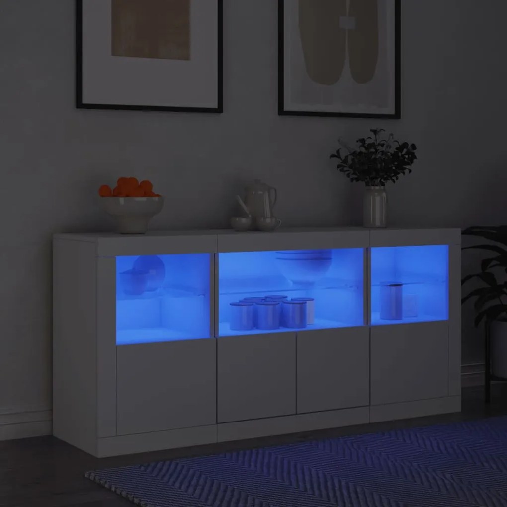 Příborník s LED osvětlením bílý 142,5 x 37 x 67 cm 3209065