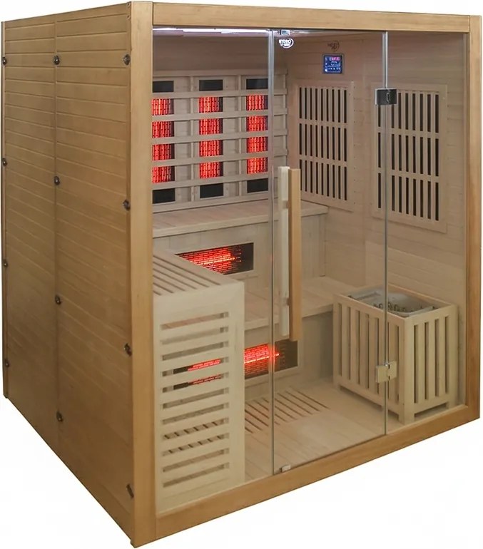 BPS-koupelny Kombinovaná sauna 2v1 - Infrasauna + finská sauna 180x160, 4-5 osob