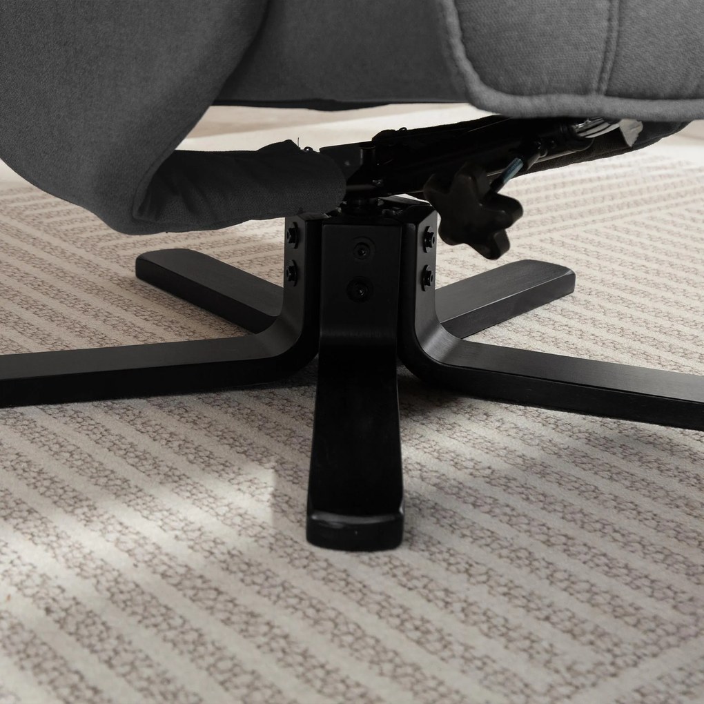 HOMCOM Polohovací Křeslo s Podnožkou, 360° Otočné TV Křeslo s Nastavitelným Opěradlem, Funkce Polohování, Houpací Funkce, Čalounění se Vzhledem Samet…