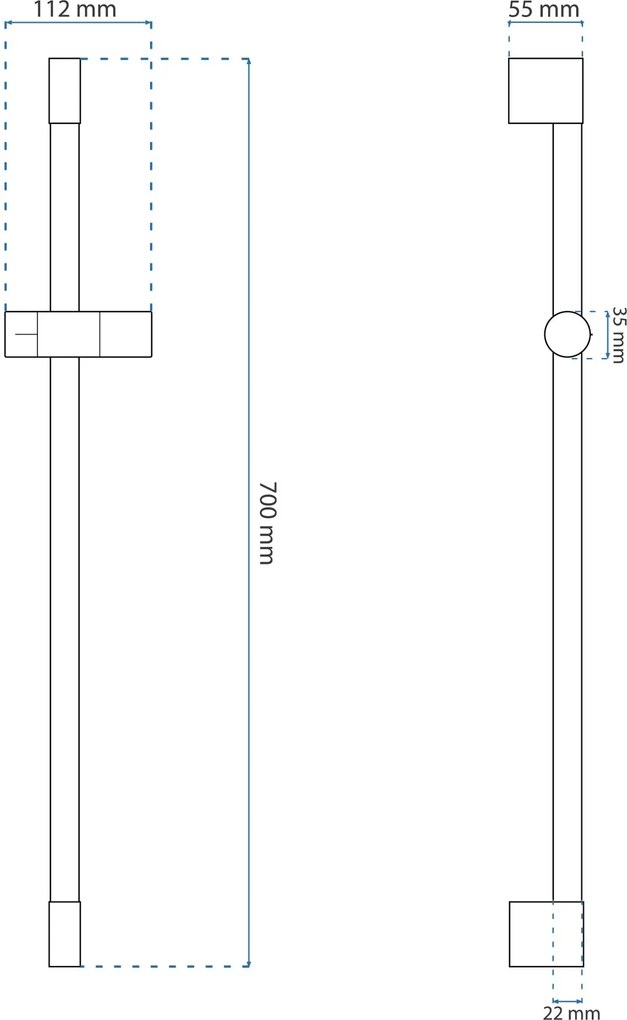 Tutumi Rea příslušenství, sprchový sloup s držákem ruční sprchy 70cm, zlatá, REA-P5981
