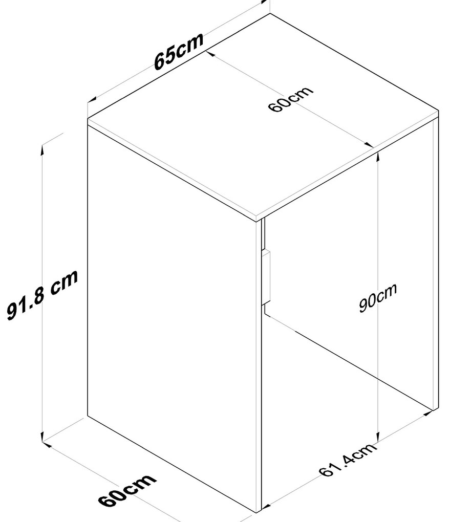 GIOVE regál na pračku, bílá/ořech