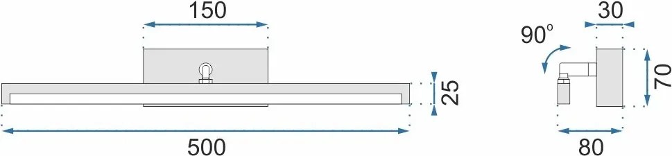 Toolight, LED koupelnové svítidlo nad zrcadlo 12W 50CM APP374-1W, bílá, OSW-05004
