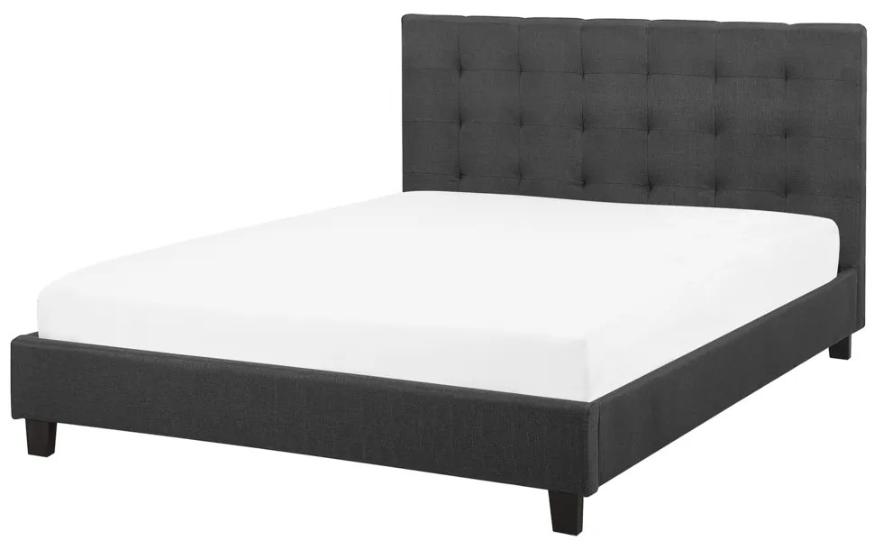 Čalouněná tmavě šedá postel 160x200 cm - LA ROCHELLE