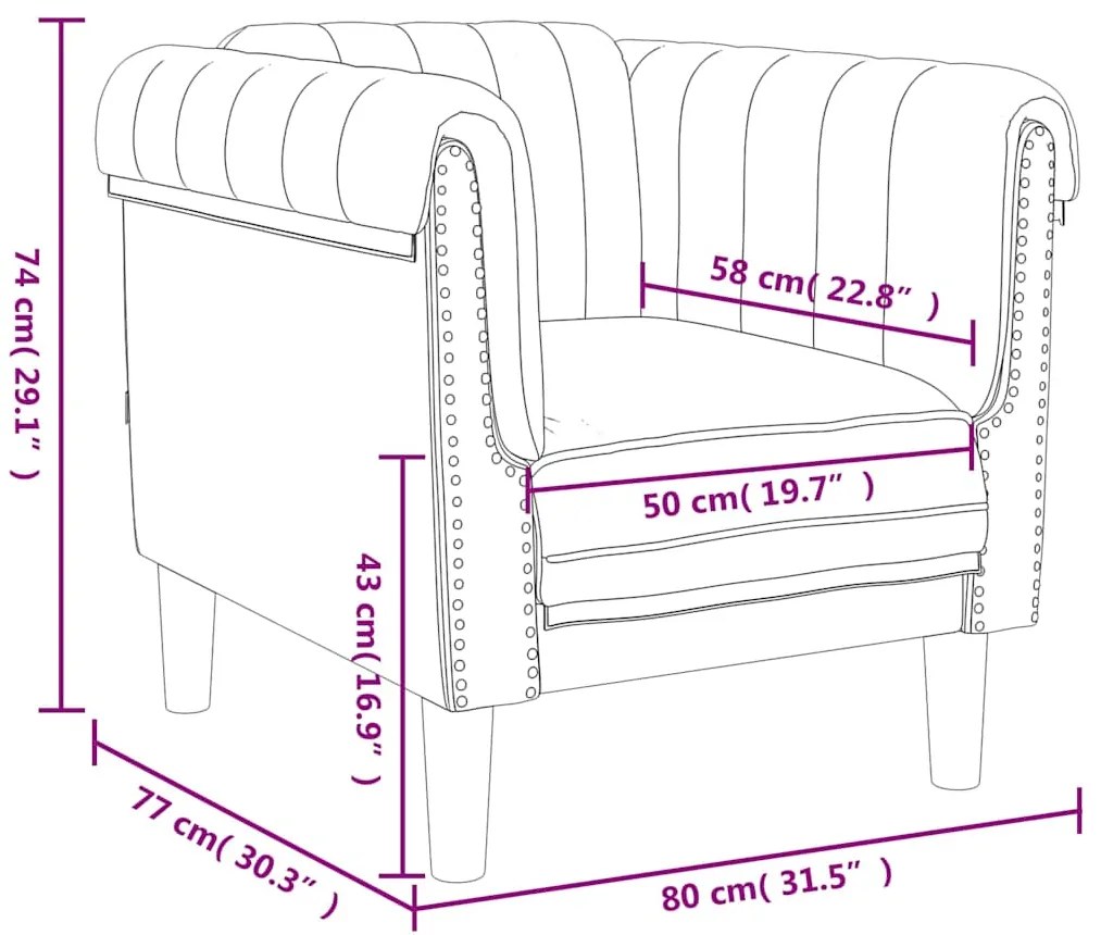 vidaXL Křeslo černé samet