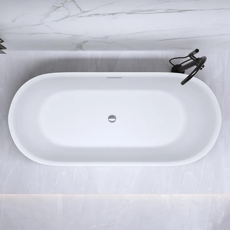 BPS-koupelny Volně stojící akrylátová vana HYD-CES518B 160x75 bílá/černá, odtokový komplet chrom