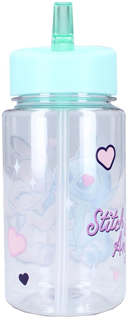 Plastová láhev na pití Lilo & Stitch s brčkem - 450 ml