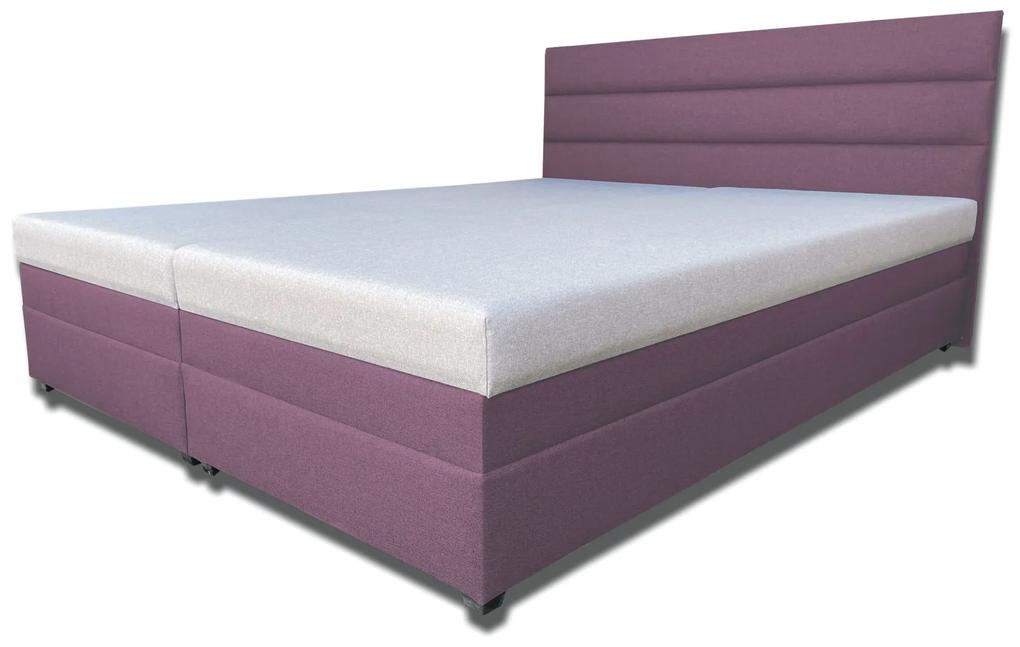 Manželská postel 160 cm Rebeka (s pěnovými matracemi) (fialová). 1030948