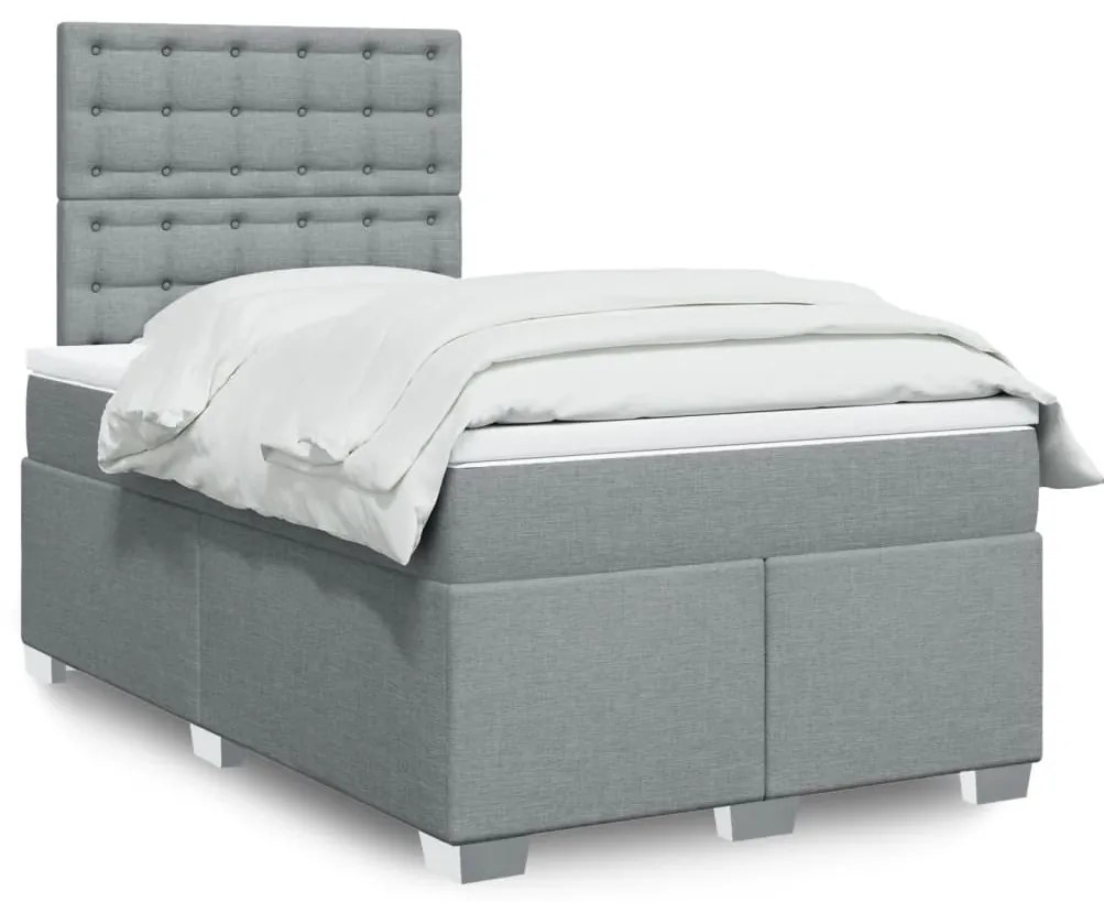Box spring postel s matrací světle šedá 120 x 200 cm textil 3292769