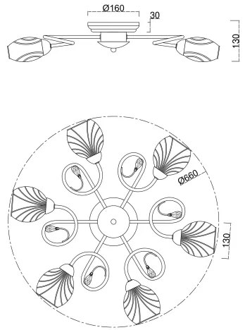 Brilagi - Přisazený lustr MEGAPOLIS 6xE14/60W/230V lesklý chrom