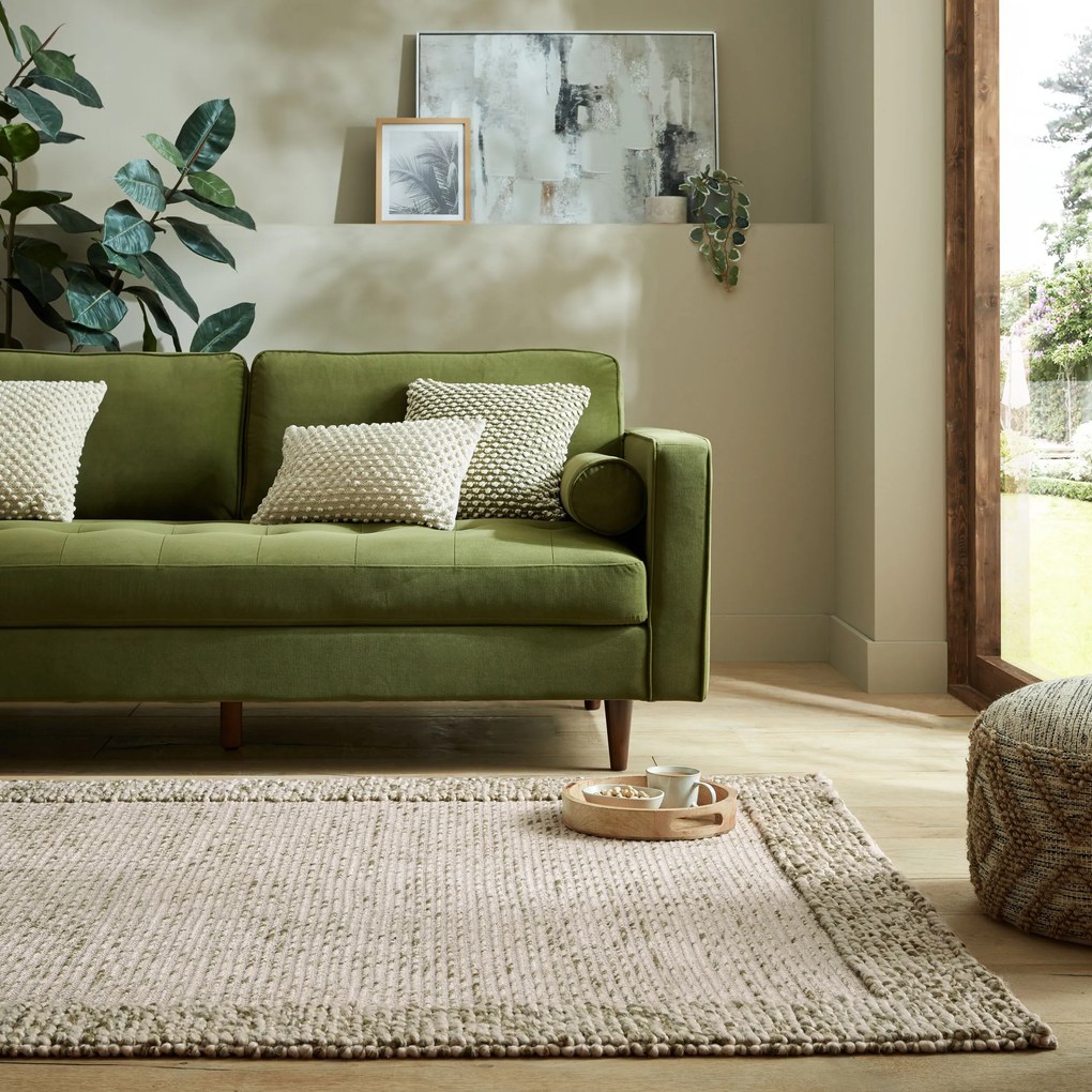 Kusový koberec Bobble Wool Green, 200x290, zelená, obývacia izba, Flair Rugs