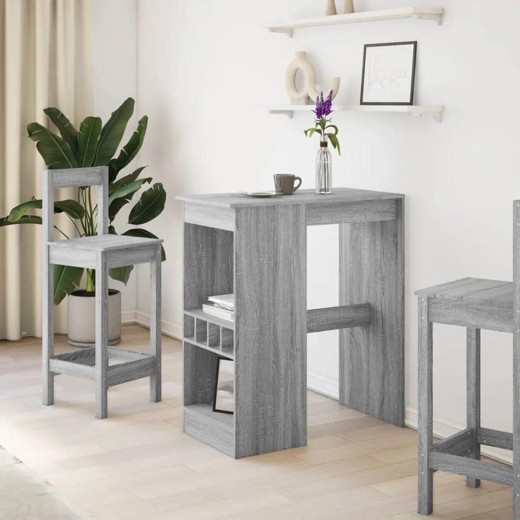 vidaXL Barový stůl s regály 90 x 47,5 x 103,5 cm kompozit [854337] Barva: dub artisan