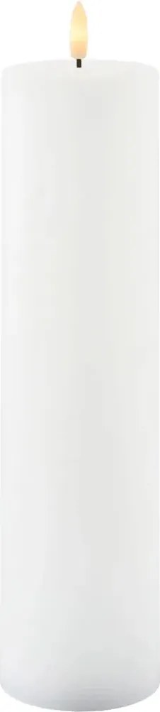 Dobíjecí LED svíčka z pravého vosku Sille, Ø 7,5 × 30 cm, bílá