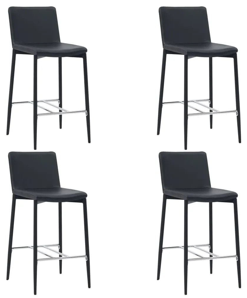 279669 vidaXL Barové stoličky 4 ks černé umělá kůže