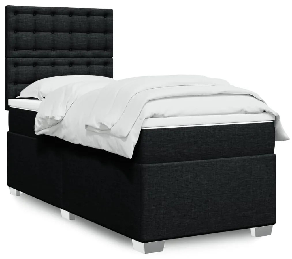 Box spring postel s matrací černá 80 x 200 cm textil 3290331