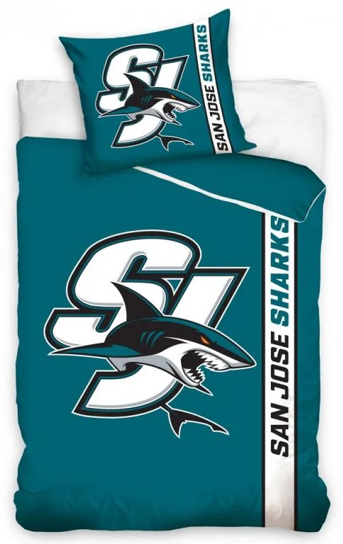 TipTrade Bavlněné povlečení 140x200 + 70x90 cm - NHL San Jose Sharks Belt