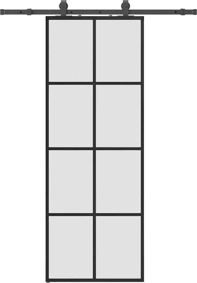 Posuvné dveře se sadou kování černé 76x205 cm ESG Glass 3375909