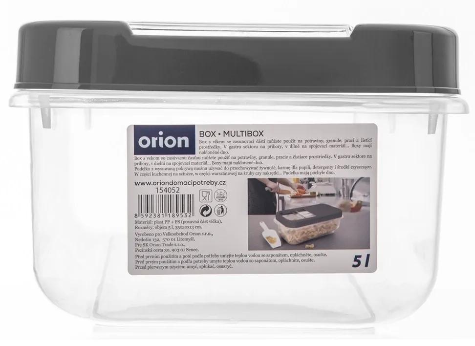 Orion Dóza na potraviny, velkokapacitní box SLOP, šedé posuvné víko - 5l