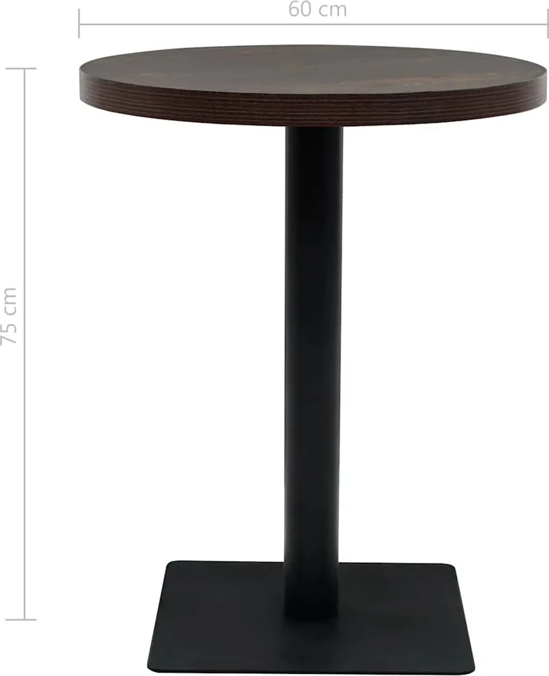 Bistro stůl MDF a ocel kulatý 60 x 75 cm 245609