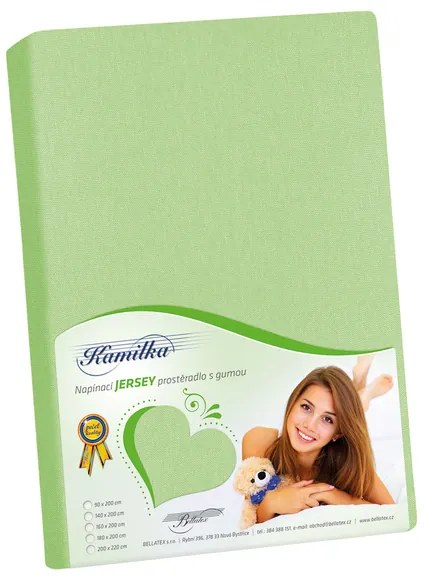 Bellatex Prostěradlo jersey jarní zeleň rozměr 180x200 cm