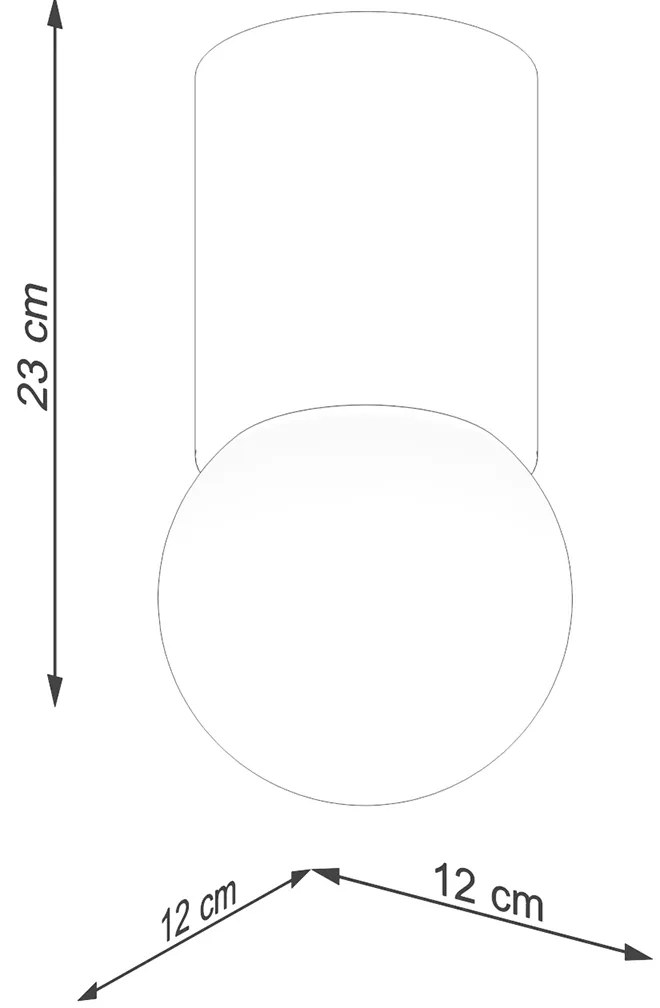 Stropní svítidlo Boomo, 1x bílé skleněné stínítko, dřevo, (23 cm)