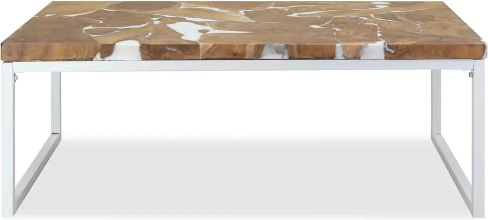 Konferenční stolek teak a pryskyřice 110 x 60 x 40 cm 244553