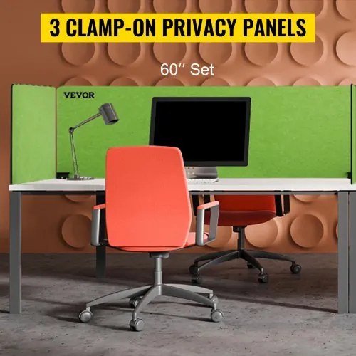 Desk Divider 152,4 cm Desk Privacy Panel, 3 Panel Privacy Akustický panel – Zelená