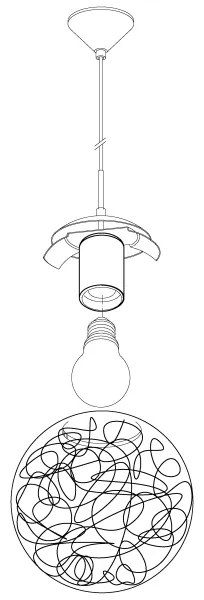 Eglo 93073 - Lustr na lanku LUBERIO 1xE27/60W/230V pr. 25 cm