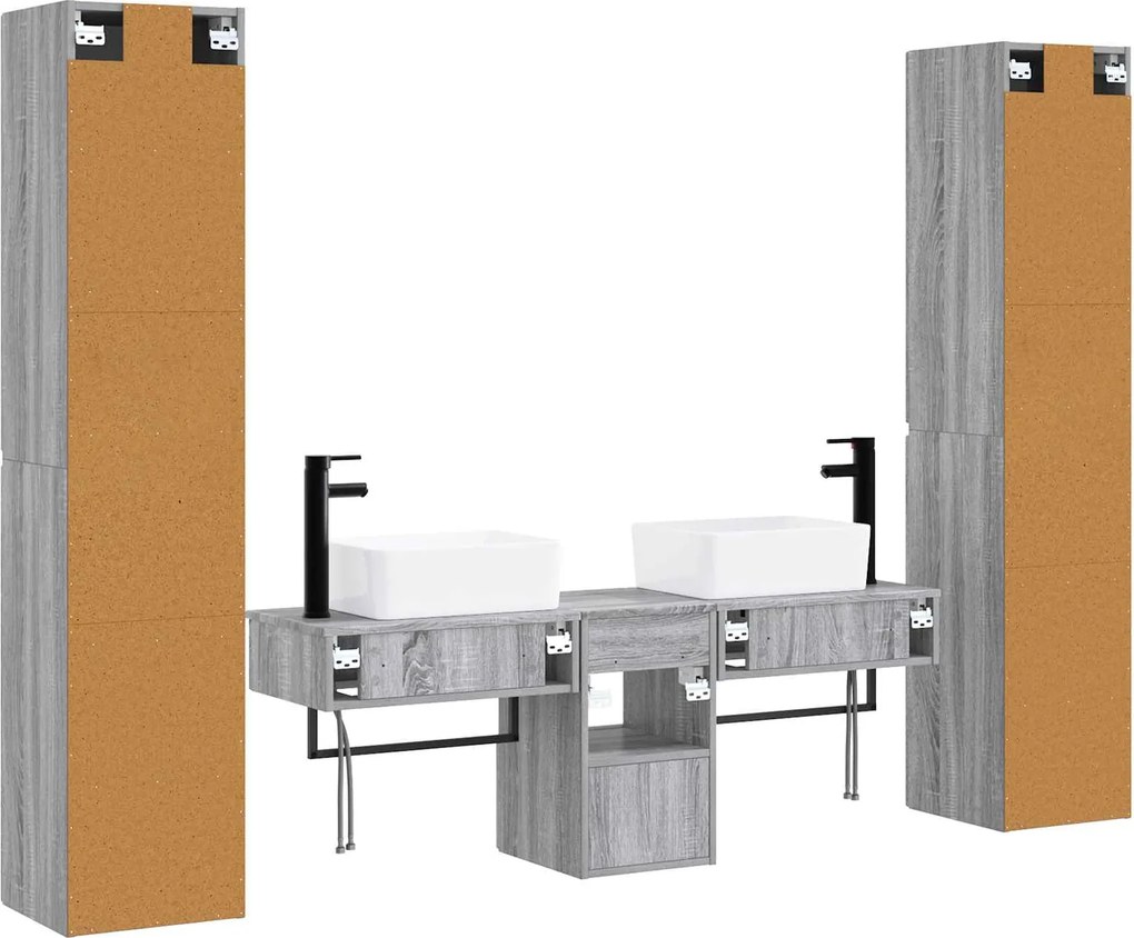 Sada koupelnového nábytku 5 ks Šedý Sonoma 33 x 34,5 x 160 cm 3406019