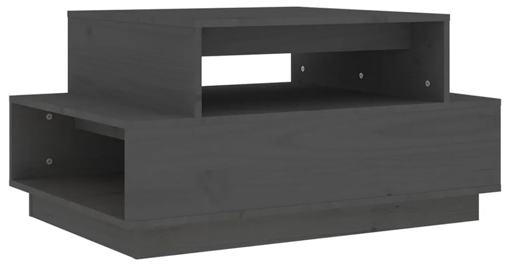 Konferenční stolek šedý 80x55x40,5 cm masivní borové dřevo - Default Title